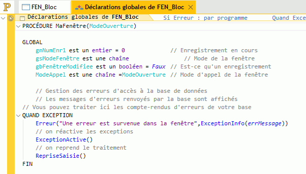 Enroulé de code - PC SOFT - Documentation en ligne